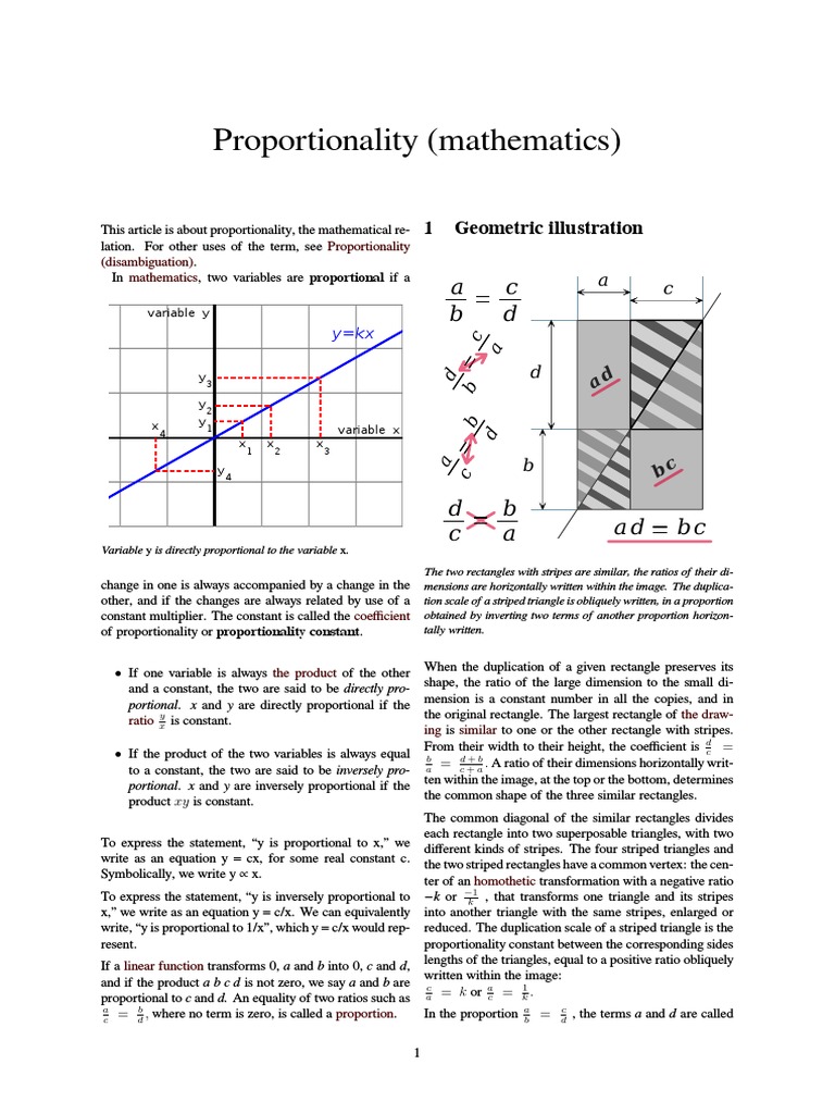 Proportionality (Mathematics) | PDF | Elementary Mathematics ...