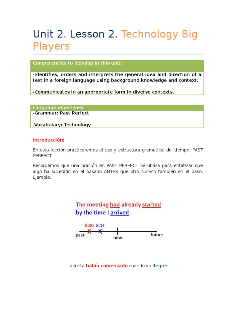 Unit 2. Lesson 2. Technology Big Players | PDF | Lingüística | Sintaxis