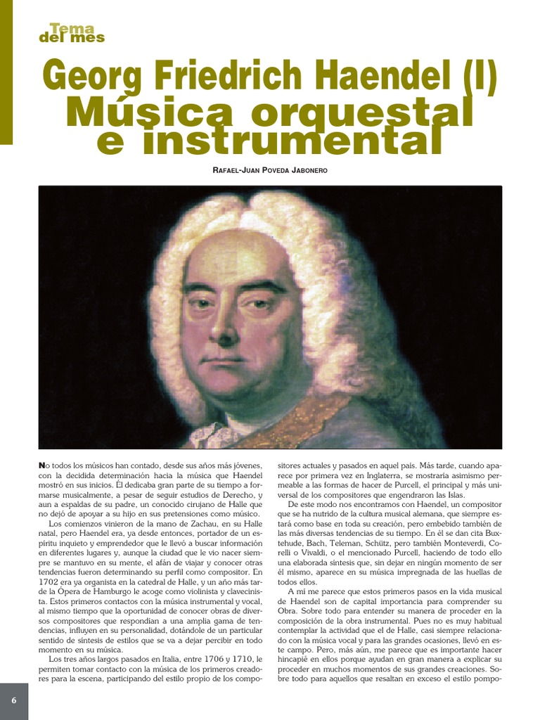 Georg Friedrich Handel (I) Musica Orquestal e Instrumental | PDF ...