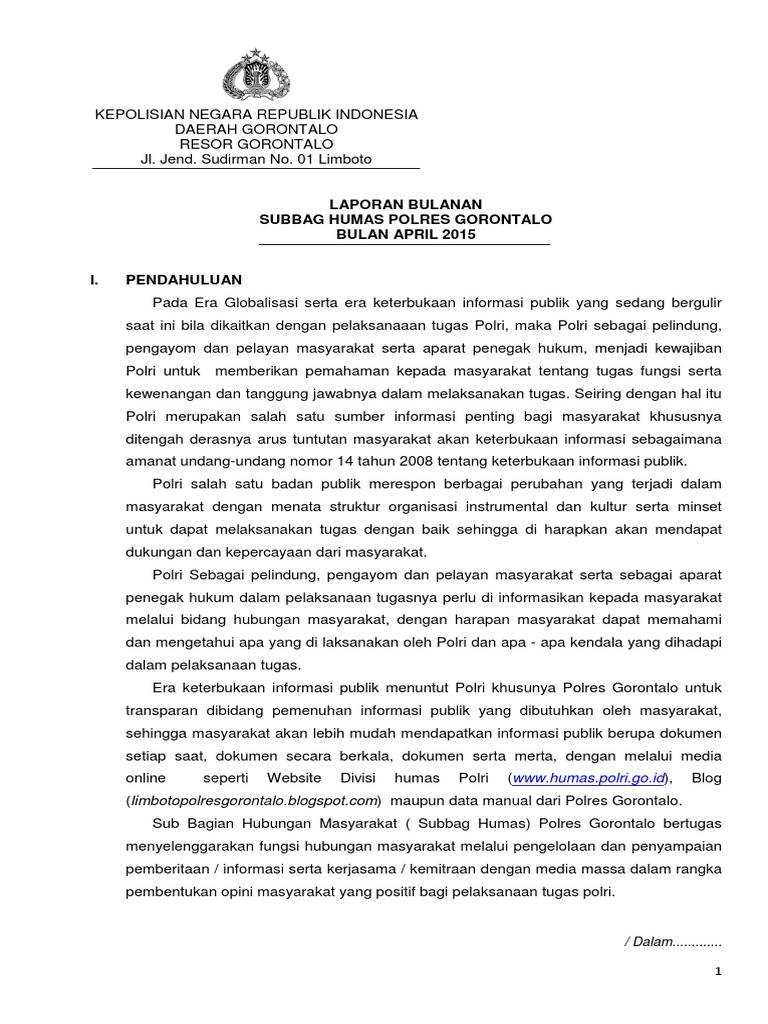 Lapbul April | PDF | Politik | Ilmu Sosial