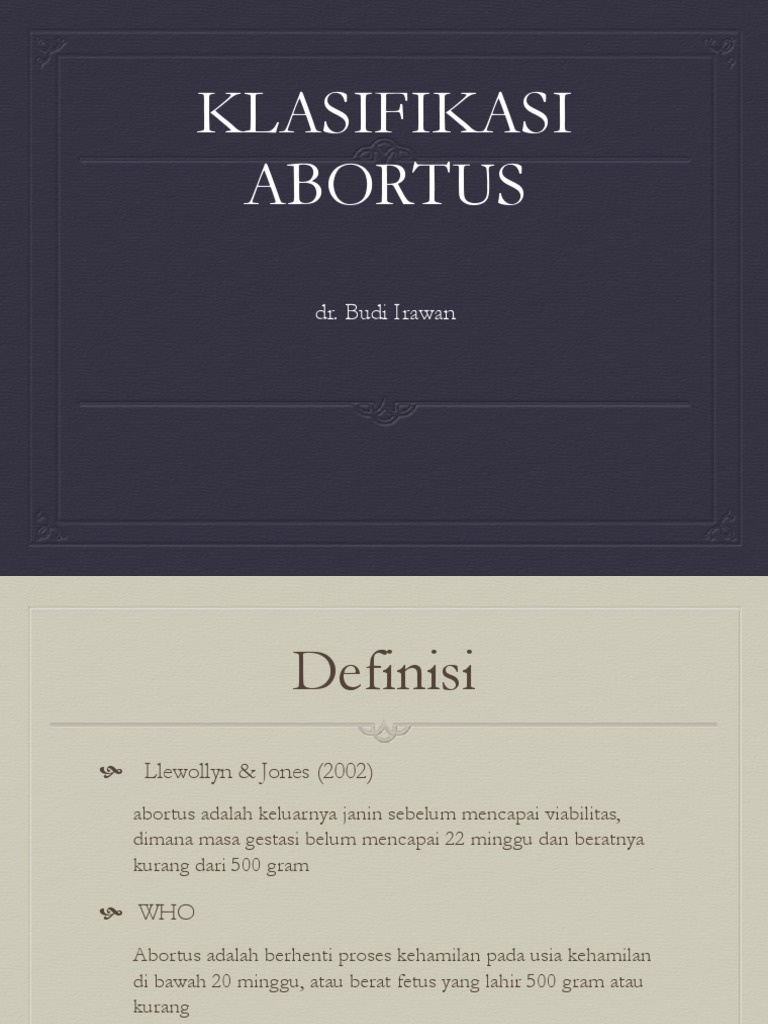 Klasifikasi Abortus | PDF