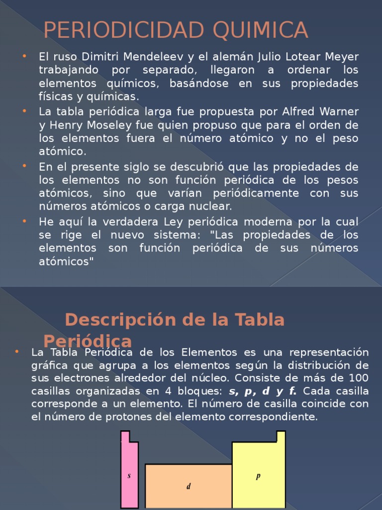 Periodicidad Quimica | PDF | Tabla periódica | Elementos químicos