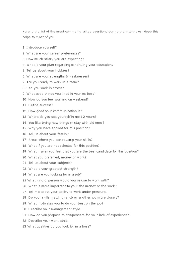 Interview Questions | Download Free PDF | Concrete | Cement