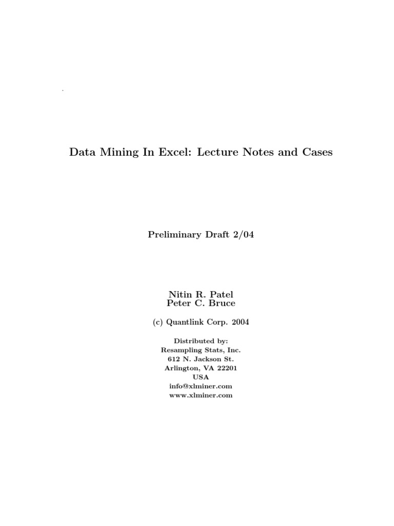 Data Mining Notes | PDF | Data Mining | Statistics