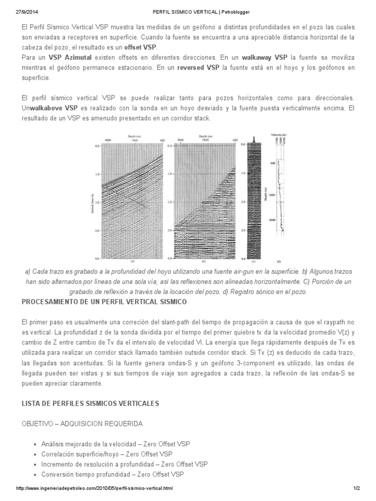 Análisis de Perfiles Sísmicos Verticales | PDF | Reflexión (Física ...