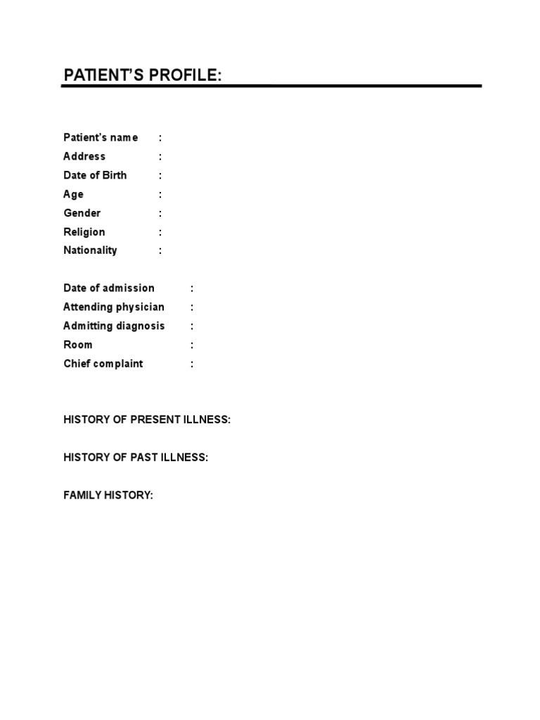 Patient Profile Template Example | PDF