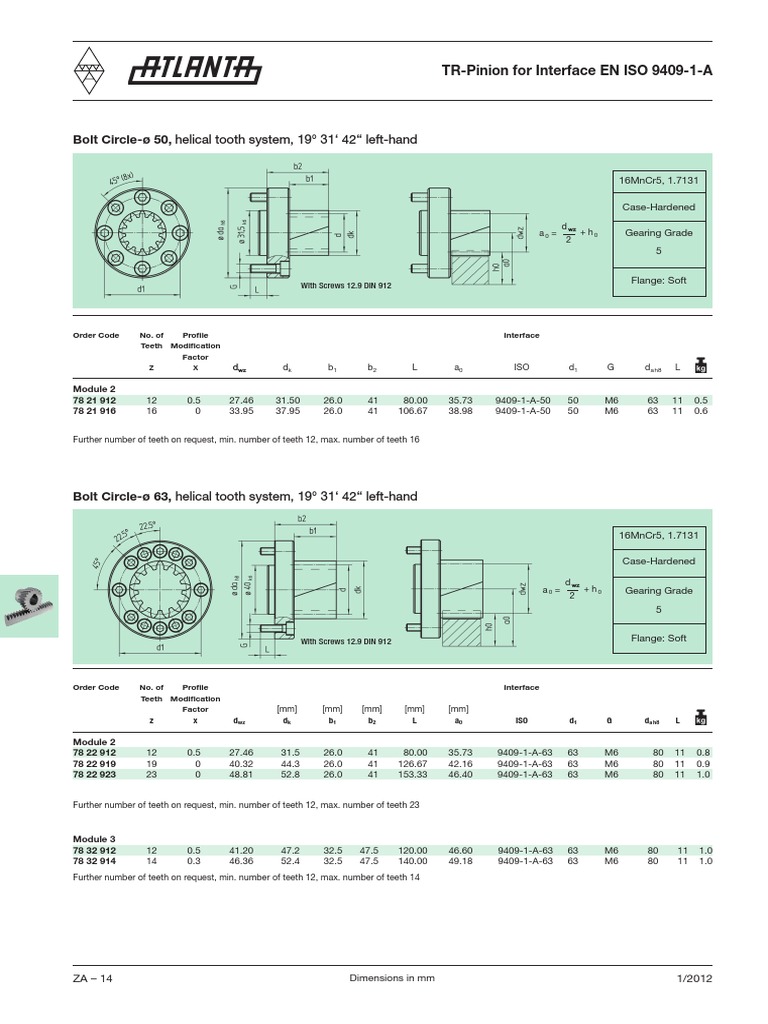 Interface ISO 9409-1 para Robot | PDF | Screw | Gear