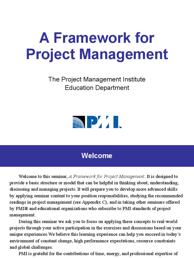 A Framework For Project Management | PDF | Project Management ...