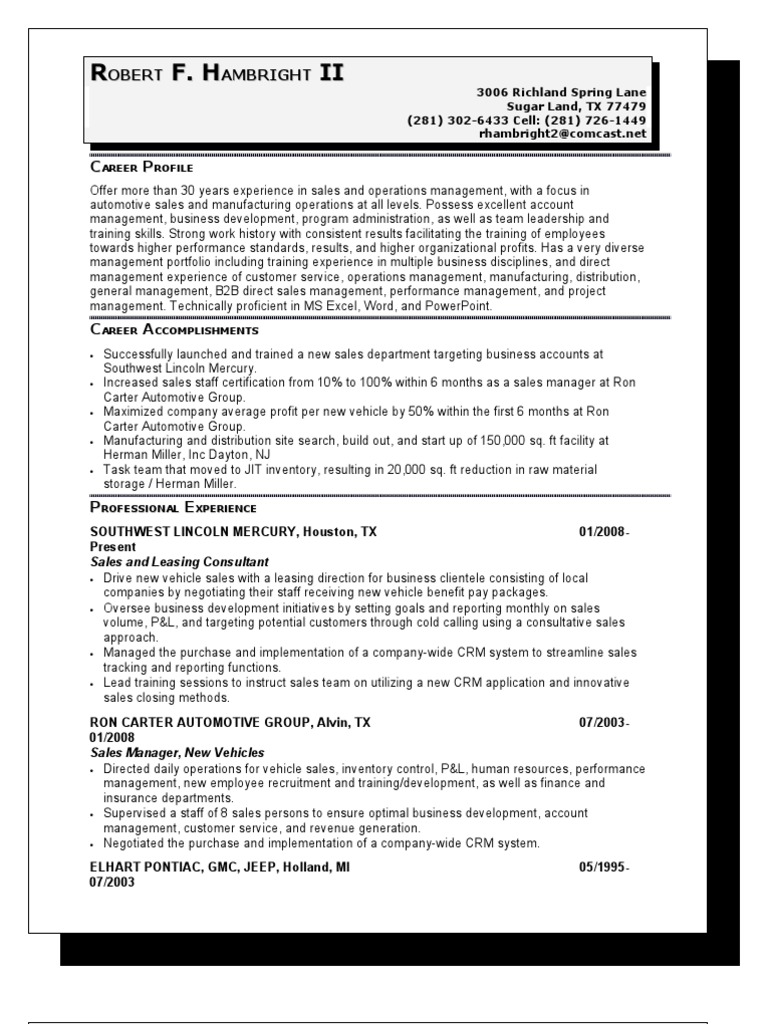 AG Robert Hambright | PDF | Sales | Operations Management