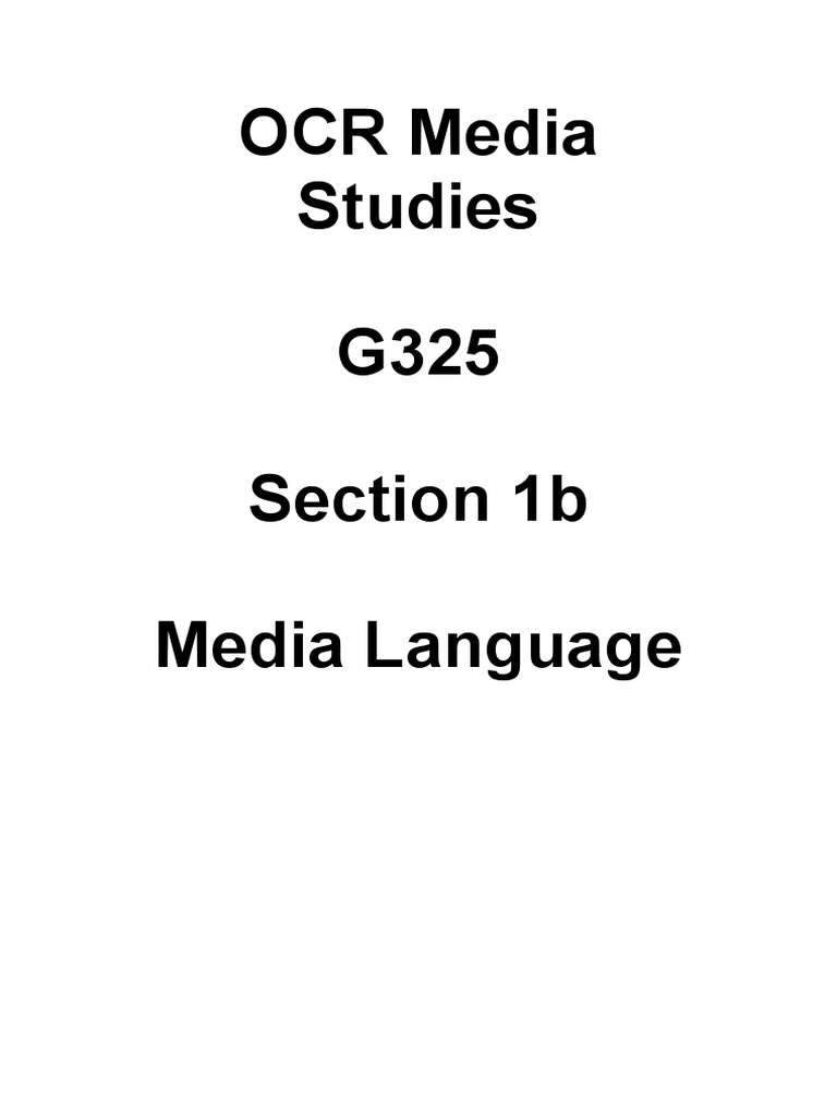 Media Language Example Essay | PDF | Camera | Entertainment (General)