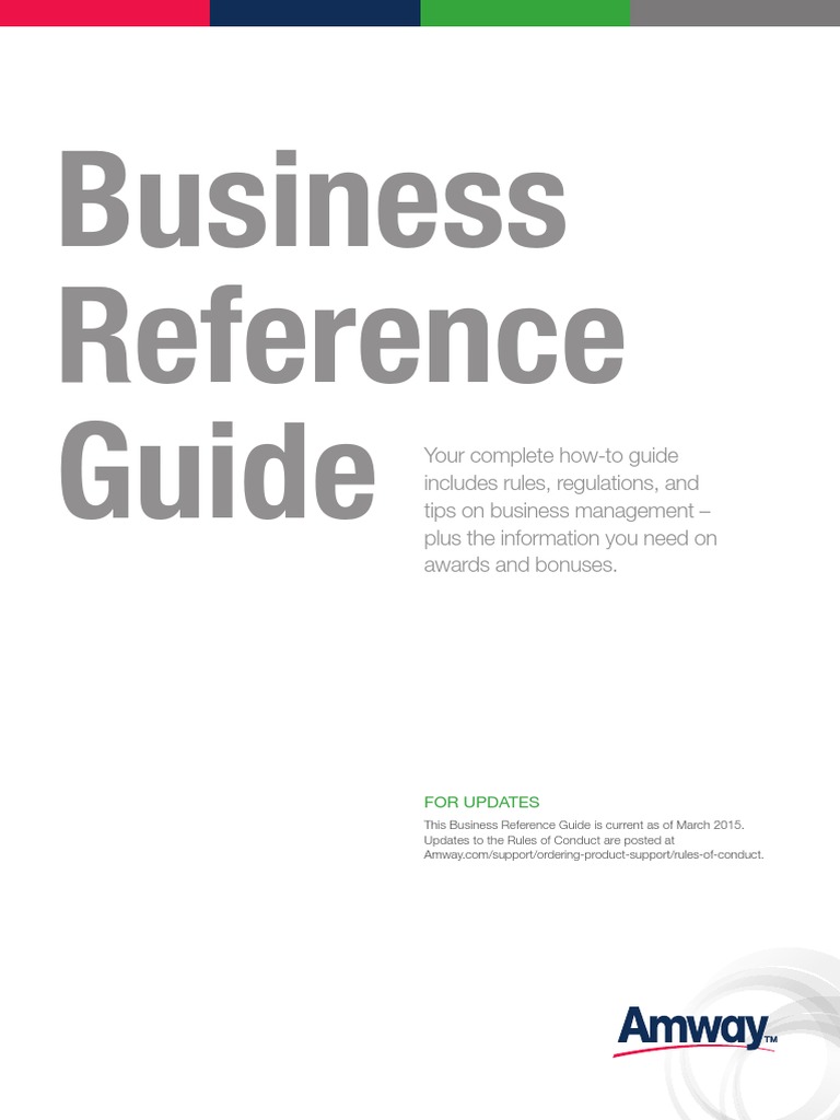 Amway Business Reference Guide | PDF | Sales | Business