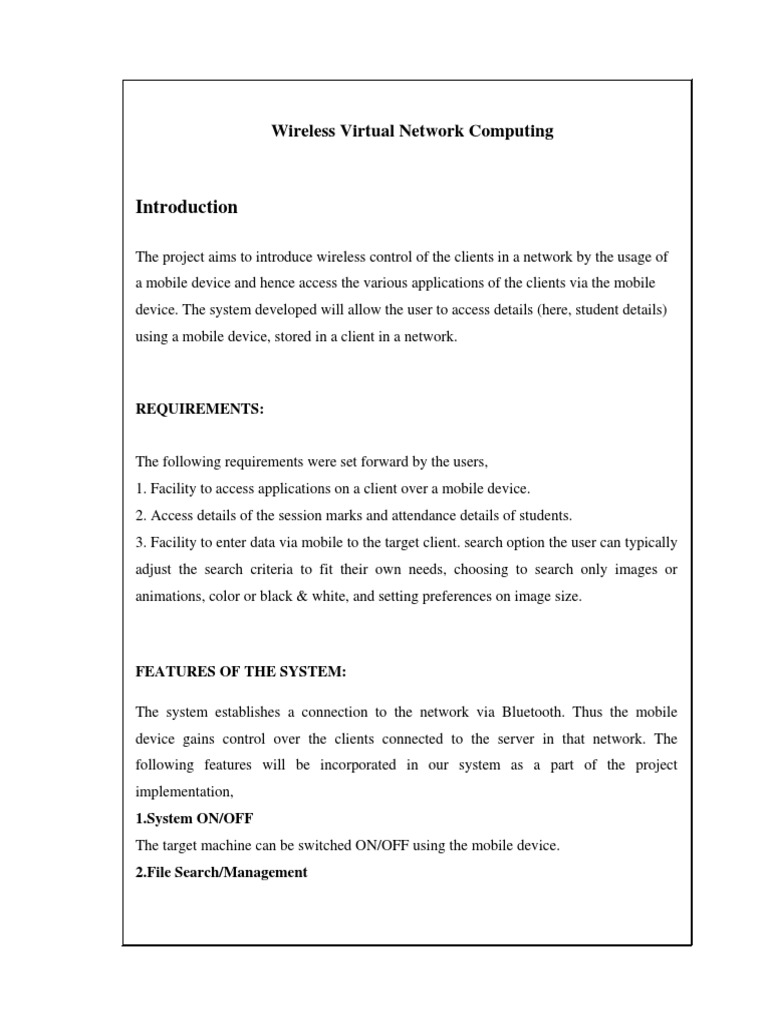 Wireless Virtual Network Computing | Download Free PDF | Bluetooth ...