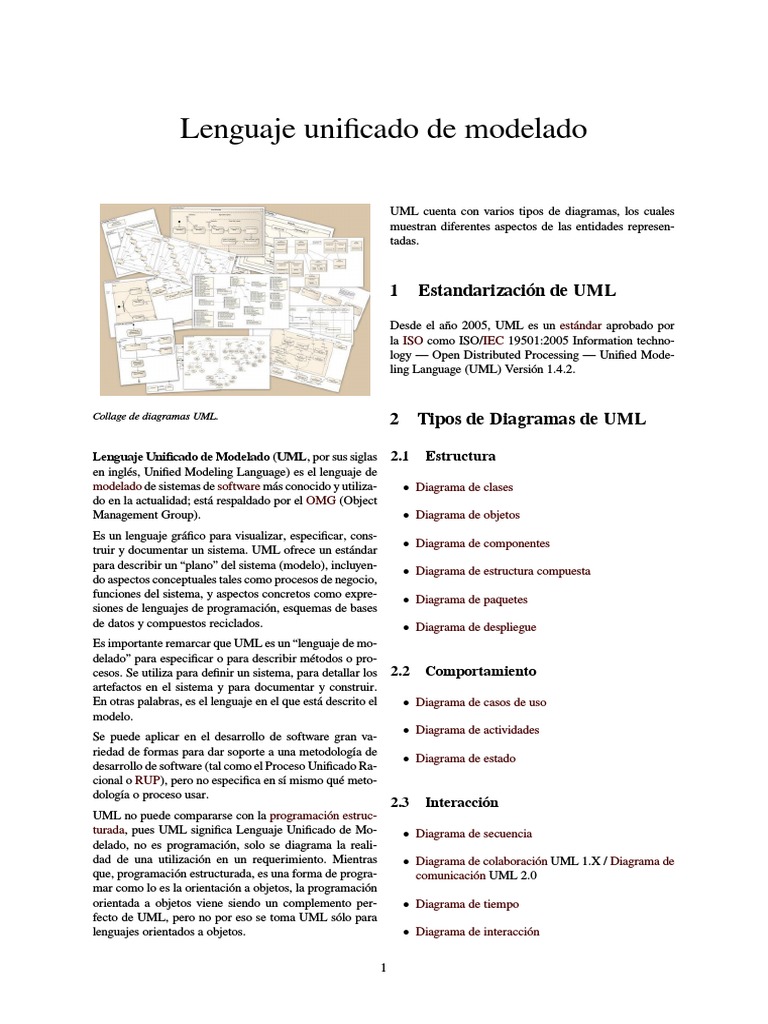 Lenguaje Unificado de Modelado PDF | PDF | Lenguaje de modelado unificado | Ciencias de la ...
