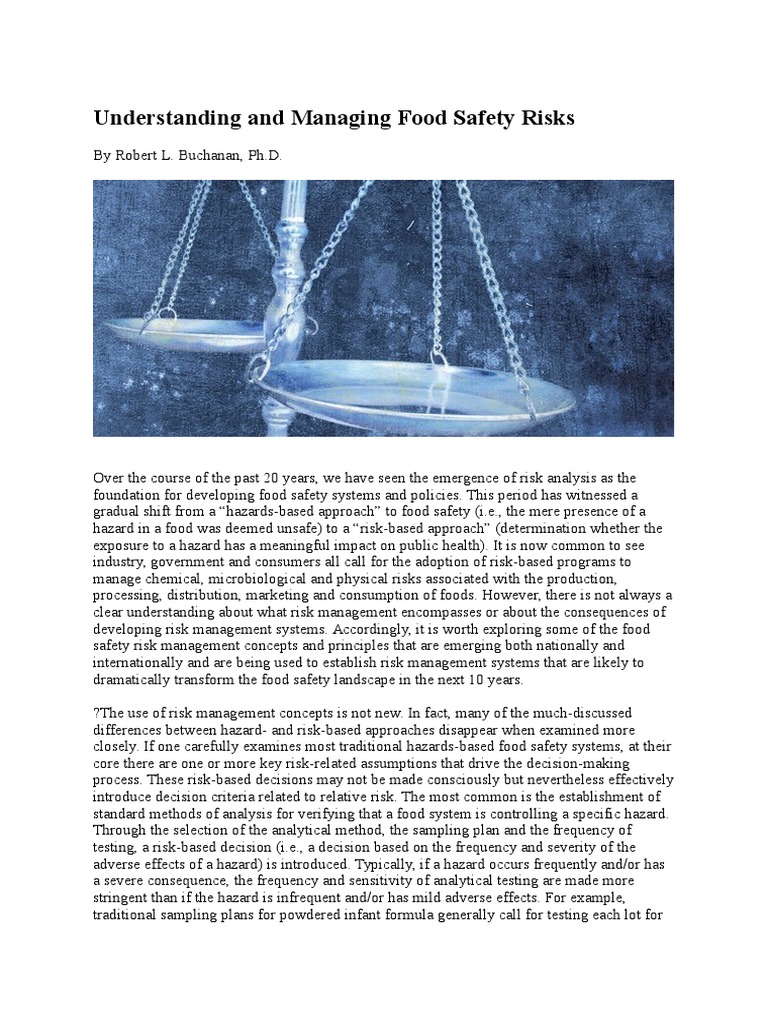 Understanding and Managing Food Safety Risks | PDF | Risk | Risk Management