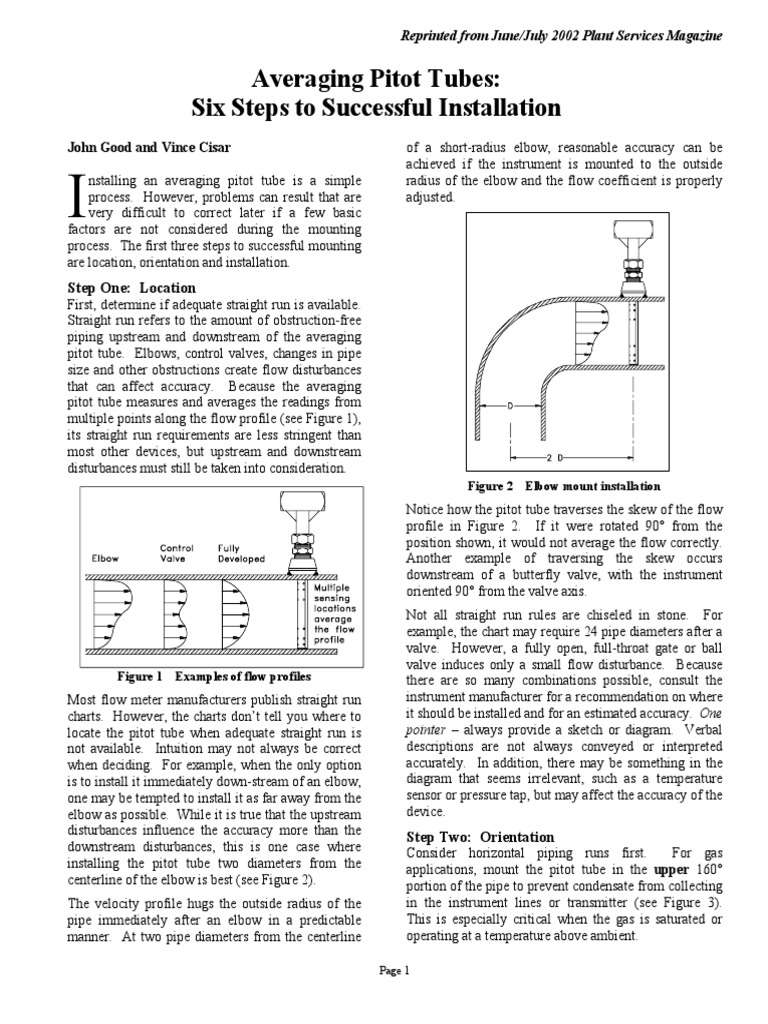 Avg Pitot Tubes - 6 Steps Install | Download Free PDF | Pipe (Fluid ...