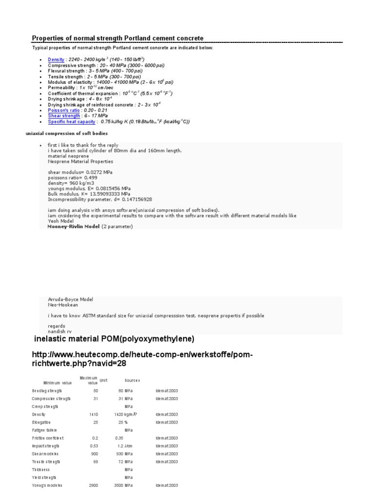 Properties of Normal Strength Concrete | PDF | Strength Of Materials ...