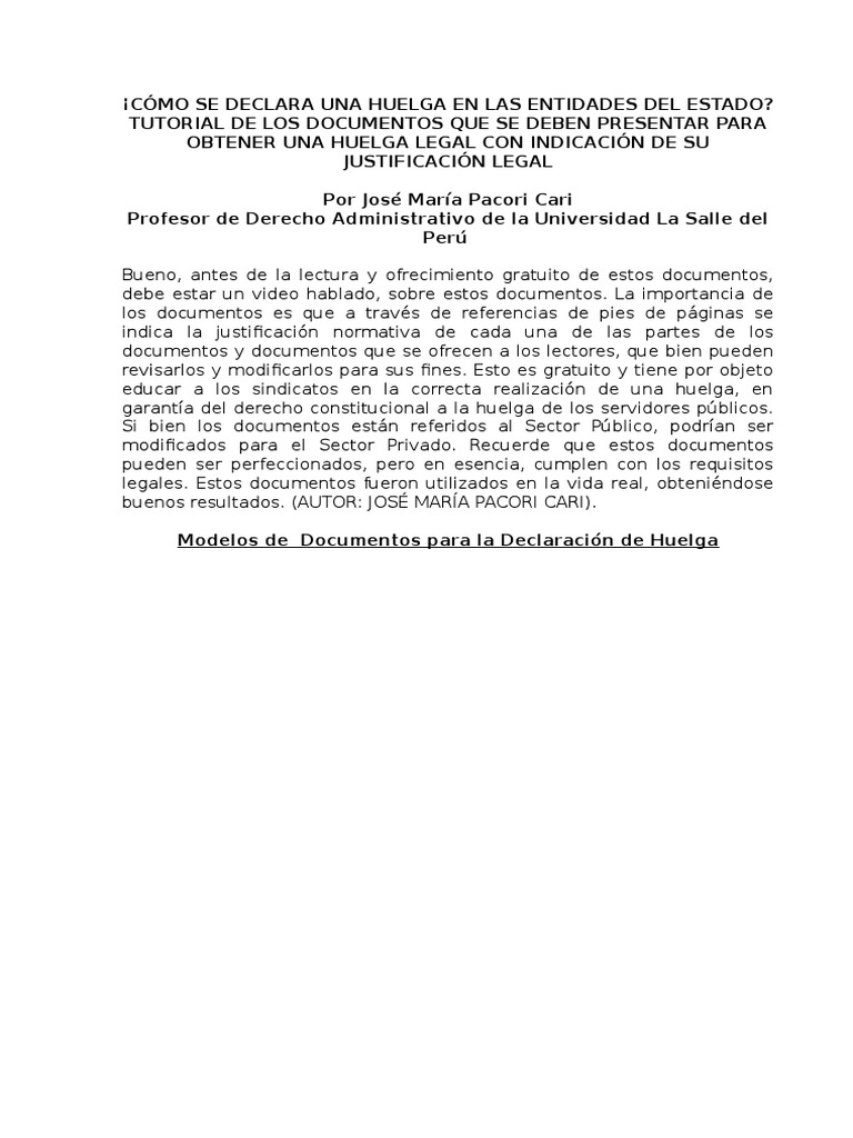 Tutorial de Documentos Esenciales para Una Huelga | PDF | Regulación | Gobierno