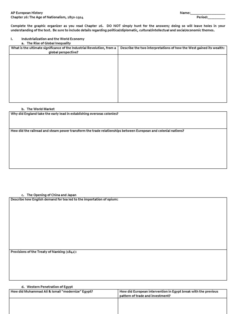 Nationalism and Imperialism Graphic Organizer | PDF | Imperialism ...