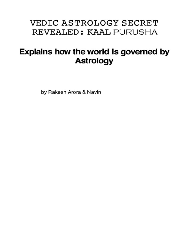 Jyotish - Vedic Astrology Secret Revealed - Kaal Purusha | PDF ...