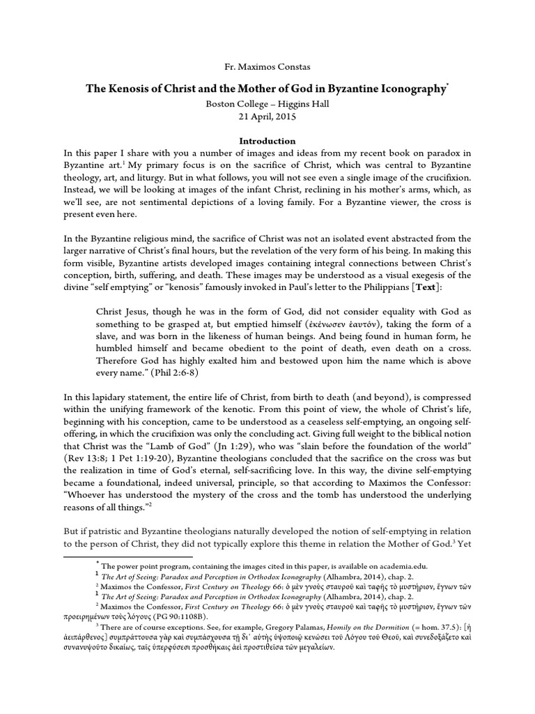 Kenosis in Byzantine Iconography | PDF | Nativity Of Jesus | Mary ...