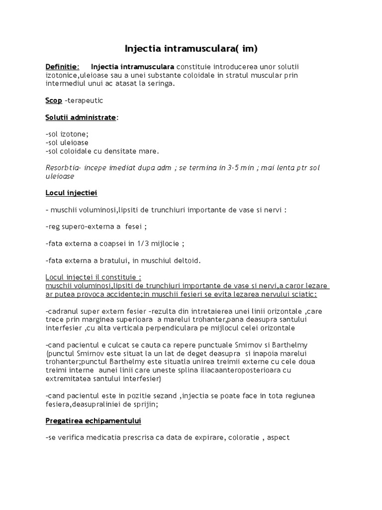 Injectia Intramusculara | PDF