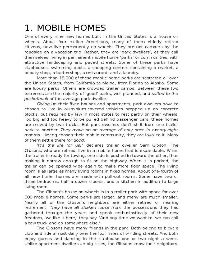 1.mobile Homes | PDF