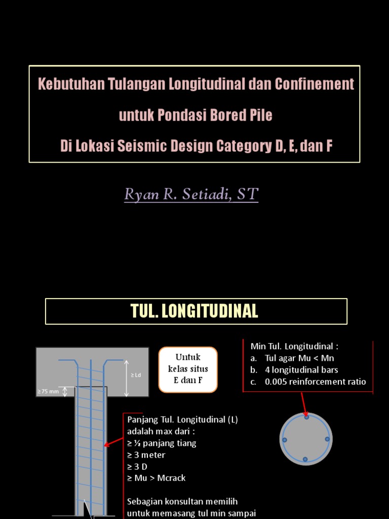 Tulangan Longitudinal dan Confinement Pile | PDF