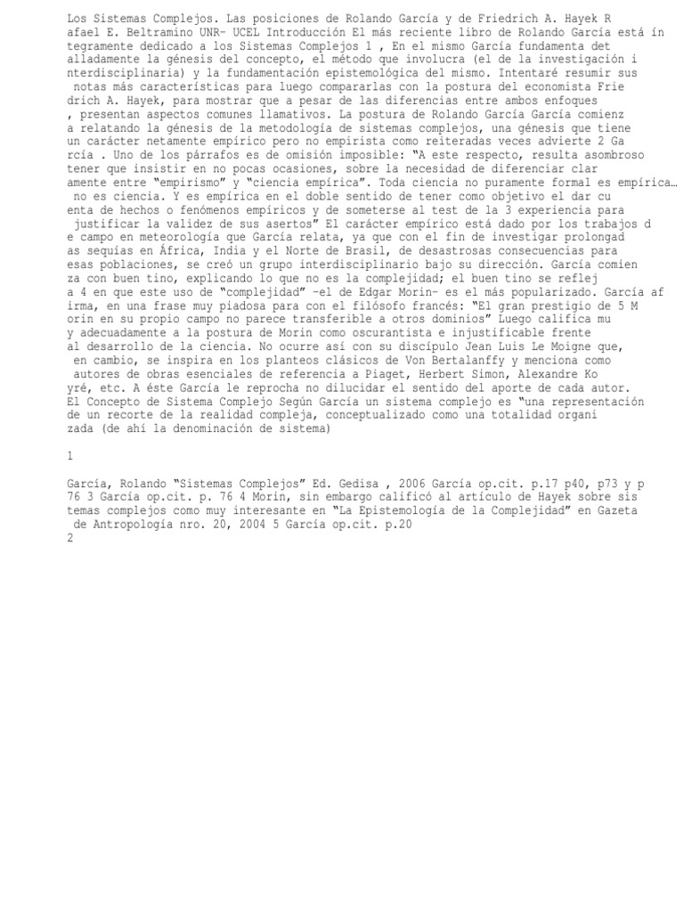 Sistemas Complejos Rolando Garcia | PDF | Epistemología | Empirismo