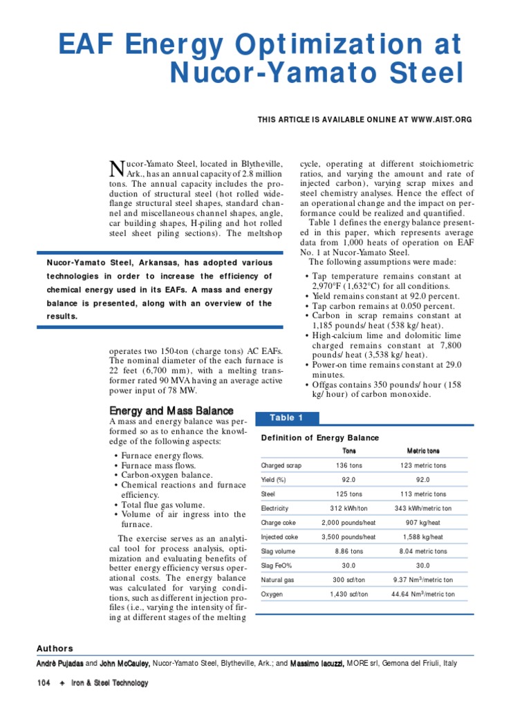 EAF Energy Optimization | PDF | Combustion | Carbon Dioxide