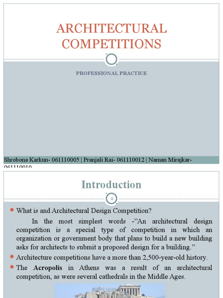Architectural Competitions | PDF | Architect | Competition