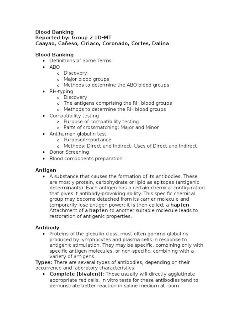 An In-Depth Look at Blood Banking: Definitions, Blood Groups, Testing ...