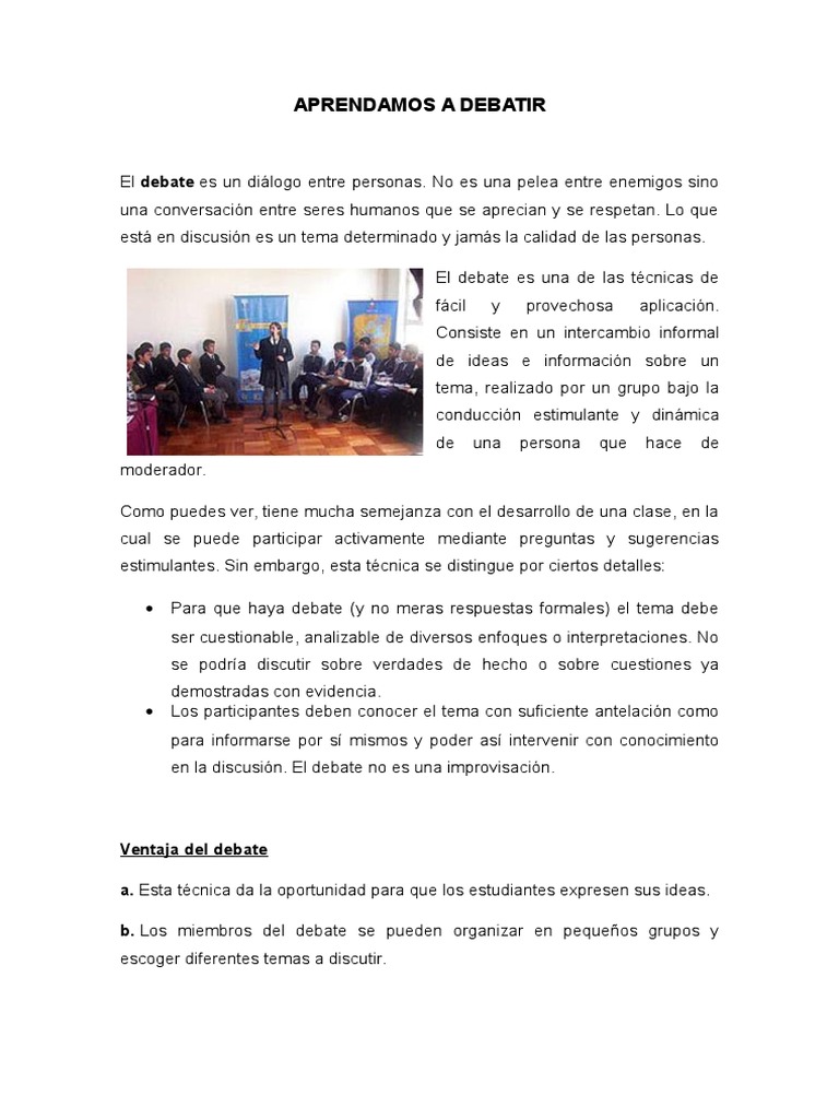 Guía Práctica para Debatir Efectivamente | PDF | Aprendizaje | Conocimiento