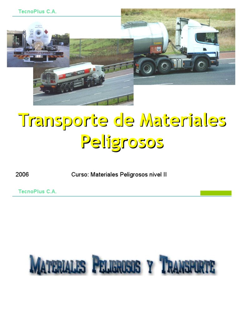 MatPel Nivel II Transporte | PDF | Mercancías peligrosas | Aluminio