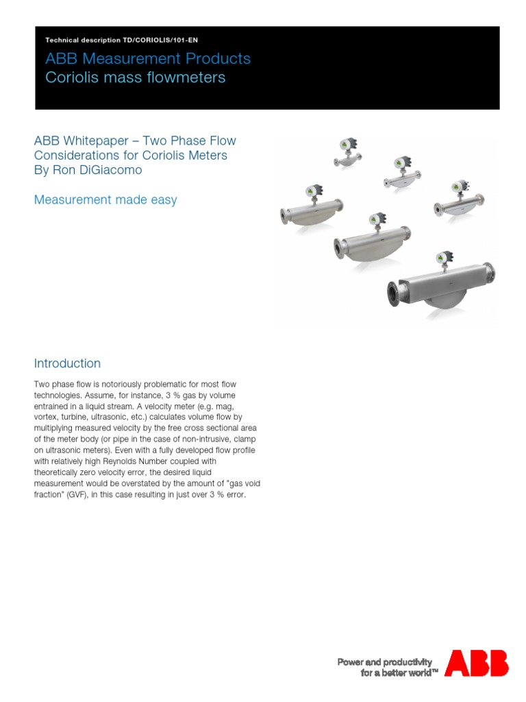 Coriolis Mass Flowmeters: ABB Measurement Products | PDF | Flow ...