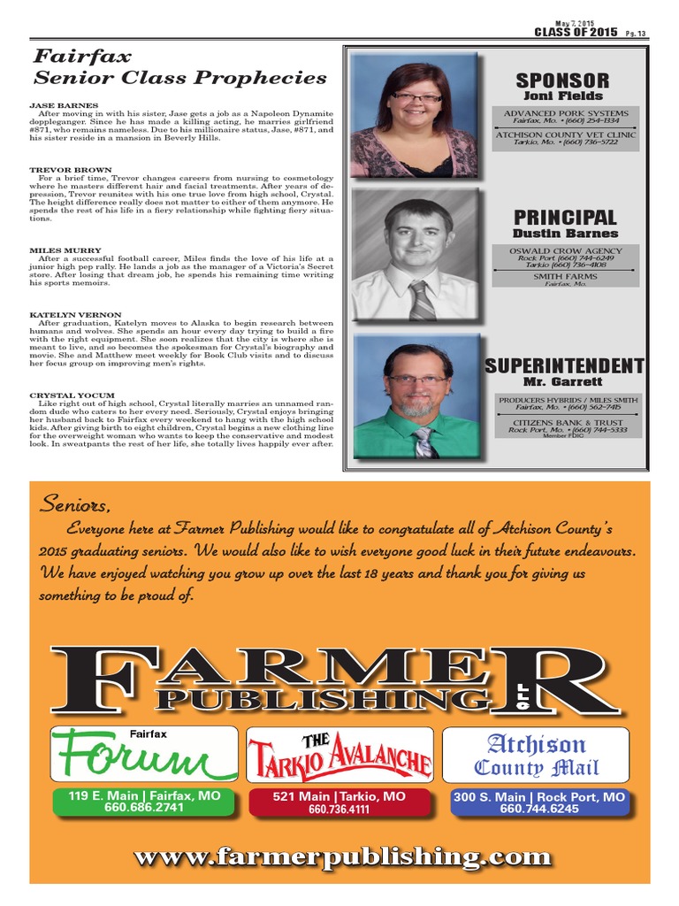 Fairfax: Senior Class Prophecies | PDF