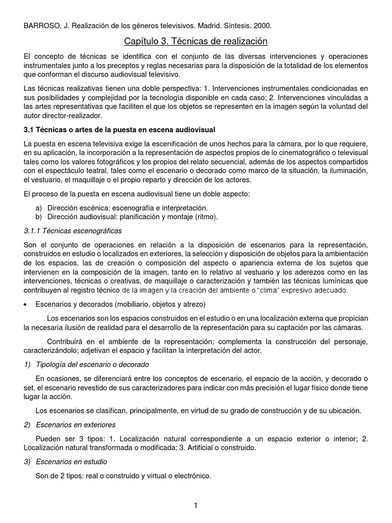 Jaime Barroso | PDF | Televisión | Movimiento (física)