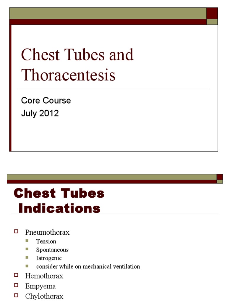 Chest Tubes and Thoracentesis | PDF | Thorax (Human Anatomy) | Pulmonology