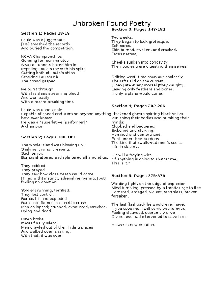 Unbroken Found Poetry | PDF