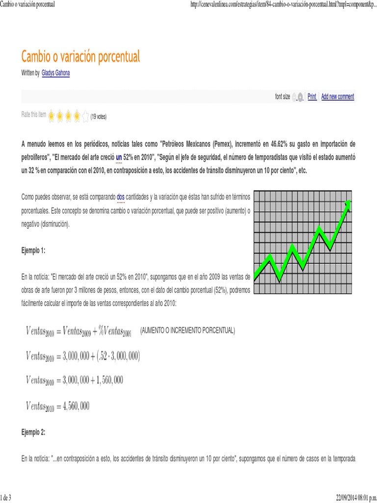 Cambio o Variación Porcentual | PDF