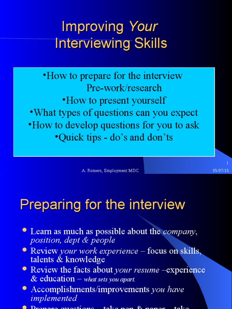 Improve Interview Skills