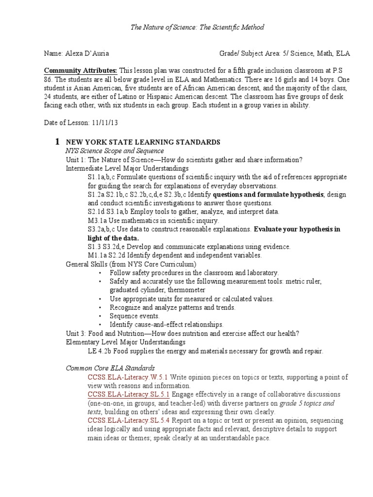 The Scientific Method Lesson Plan | PDF | Scientific Method | Experiment