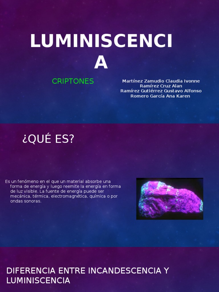 Luminiscencia | PDF | Elemento de tierras raras | Fluorescencia