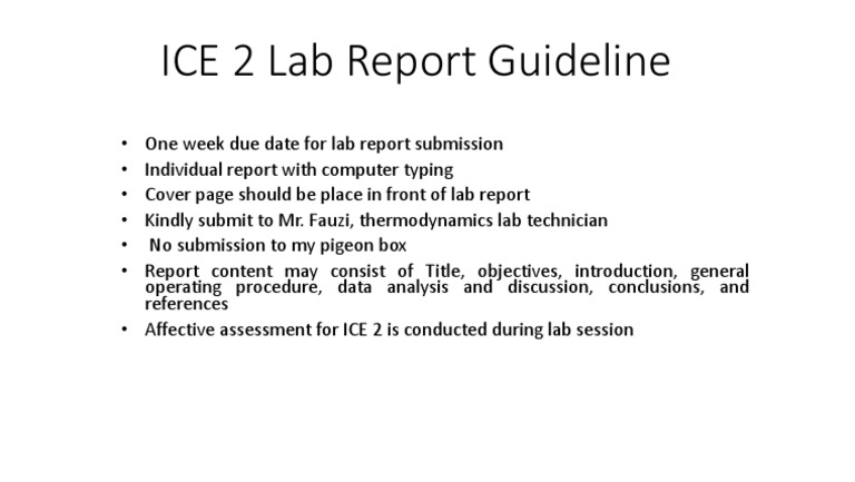 ICE 2 Lab Report Submission Guidelines | PDF