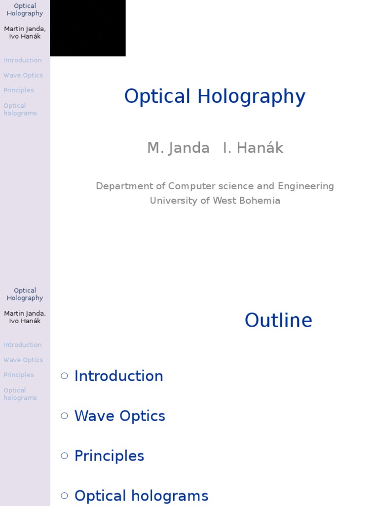 Docs Holo1 Optical Holography | PDF | Holography | Coherence (Physics)