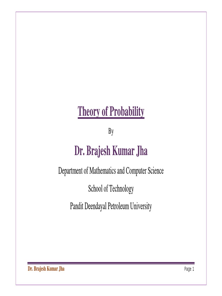 Theory of Probability | PDF | Probability Distribution | Random Variable