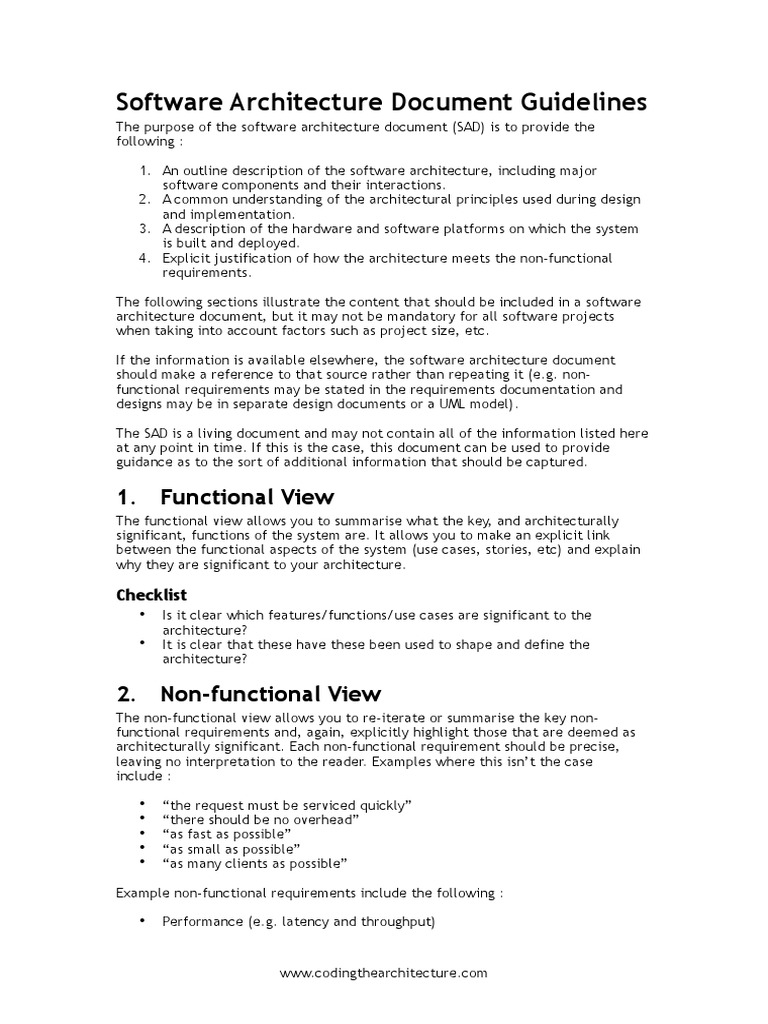 Software Architecture Document Guidelines v0.1 | PDF | Software ...