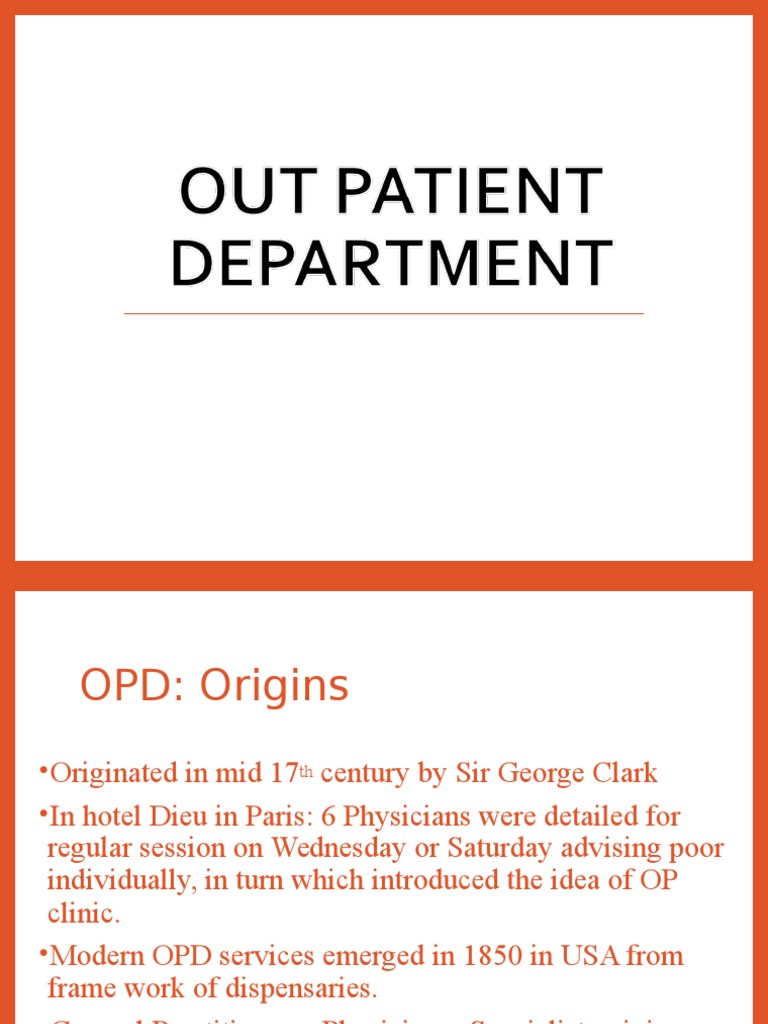 Out Patient Department | PDF | Patient | Clinic