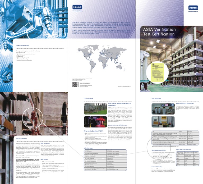 ASTA Verification Test Certification: How To Arrange Tests | PDF | Fuse ...