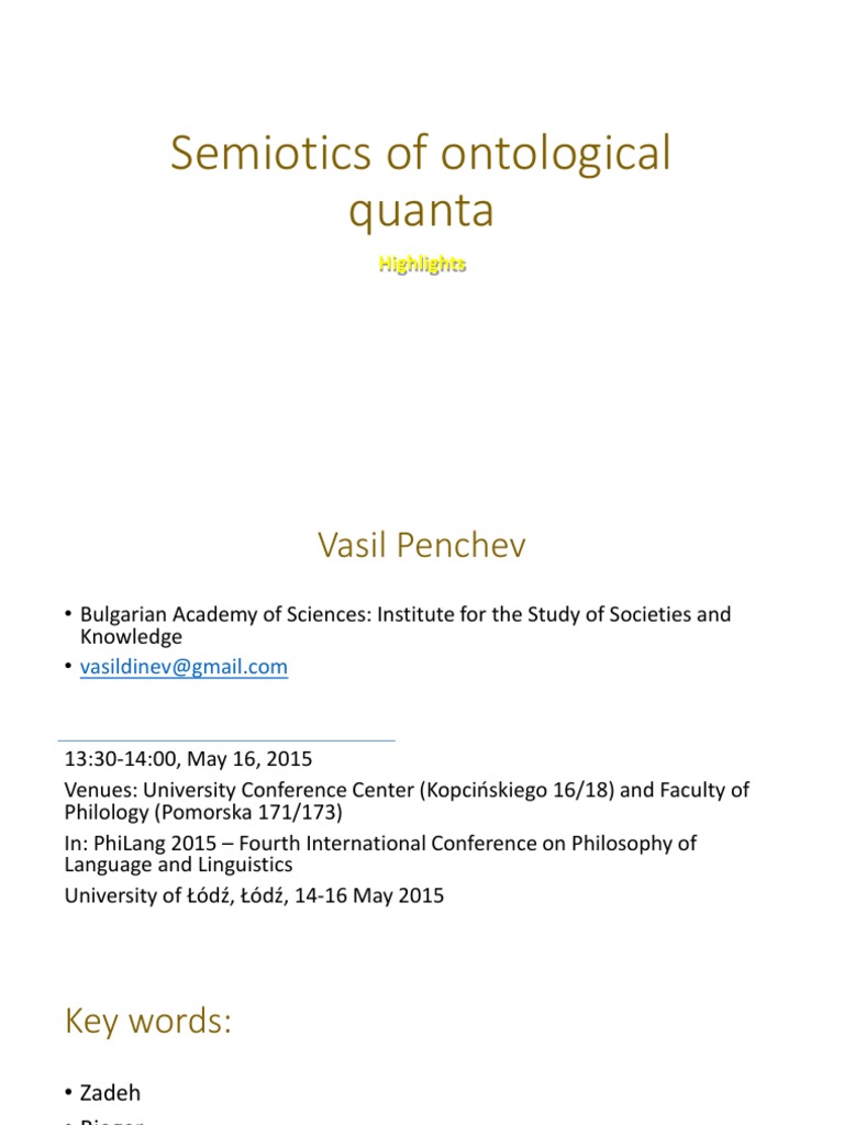 Quantum Semiotics and Ontological Meaning | PDF | Quantum Mechanics ...