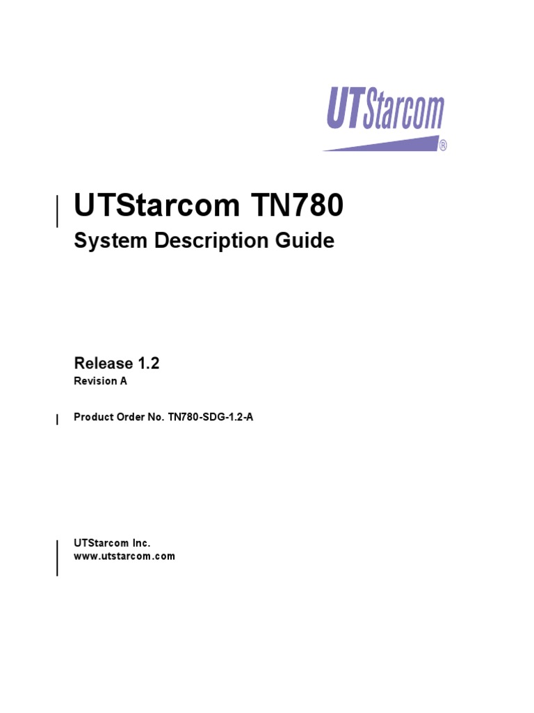 UTStarcom TN780 | PDF | Telecommunications | Computer Networking